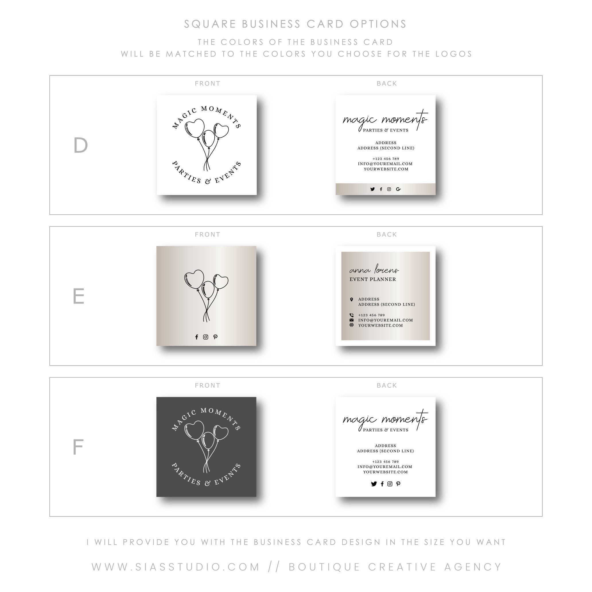 Customizable Branding Package, Logo Design Kit, Parties and Events Logo ...