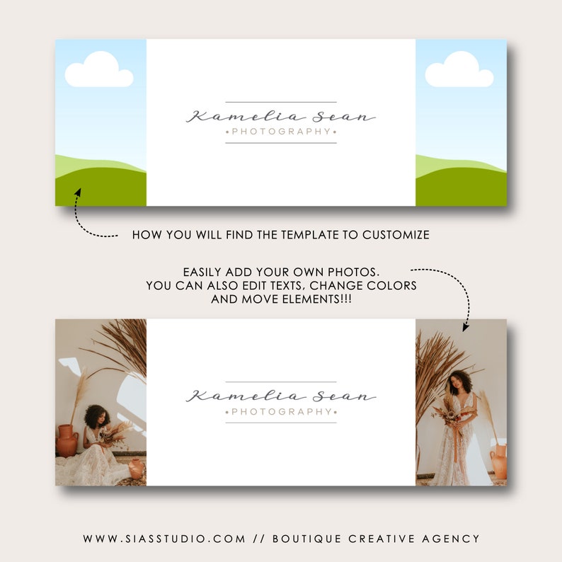 Facebook Cover Template for Canva, Customizable Facebook Cover ...