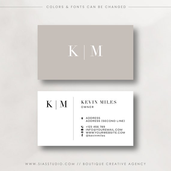 Double Sided Business Cards Template