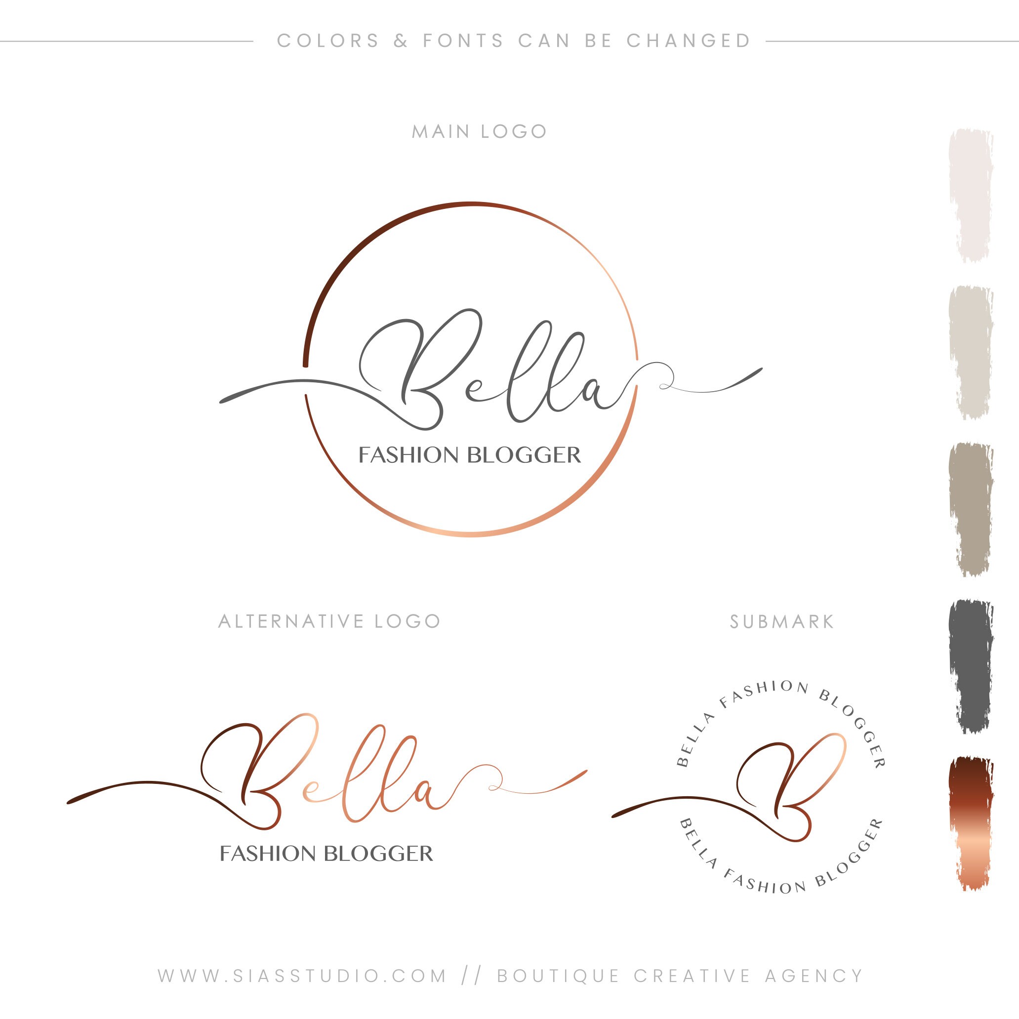 Logo Design Package, Calligraphic Style Logo, Female Logo Design ...