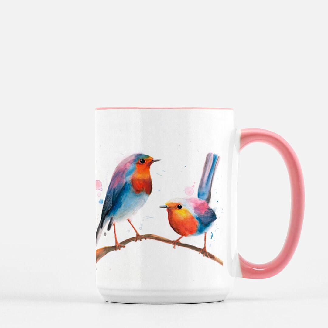 Robins Mug Watercolor Robin Gifts Watercolor Robins Robin Birds Robins ...