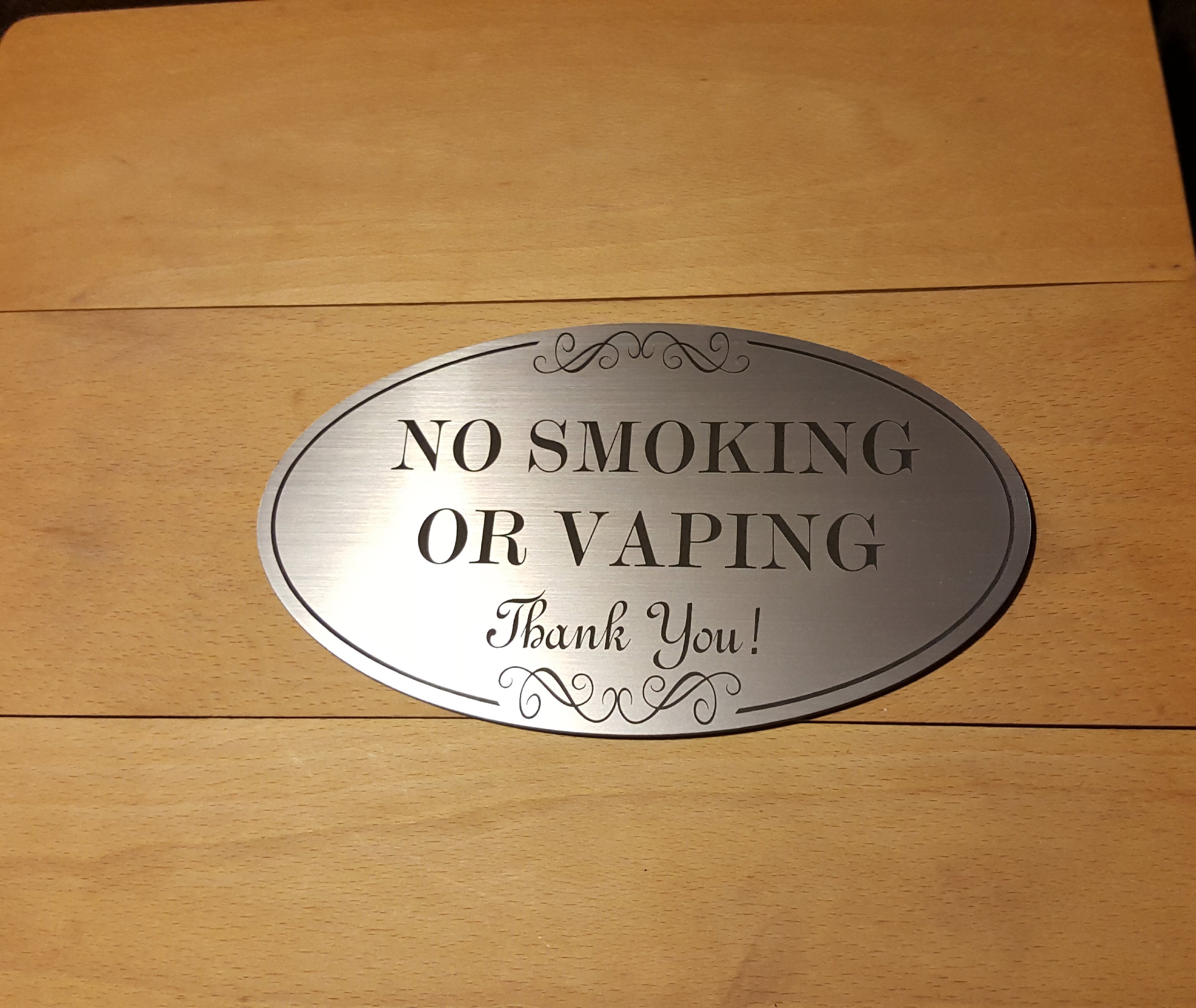 No Smoking or Vaping Sign Small Laser Engraved 5x - Etsy