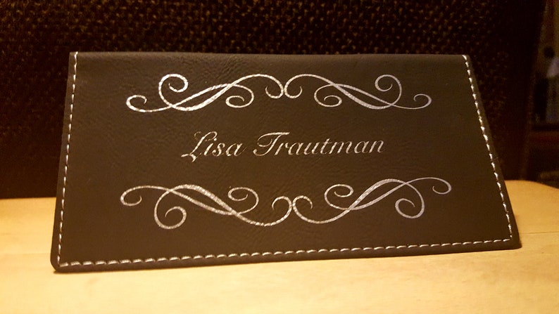 Personalized Leather Checkbook Cover/ Monogrammed Check Book | Etsy