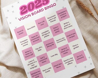 2025 Vision Board Bingo - Coquette - Etsy