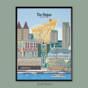The Hague, Netherlands, Travel Poster, City Print, Station Study, Court ...
