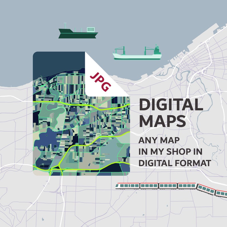 Any Map in Digital Format Detailed and Personalized Wall Art | Etsy