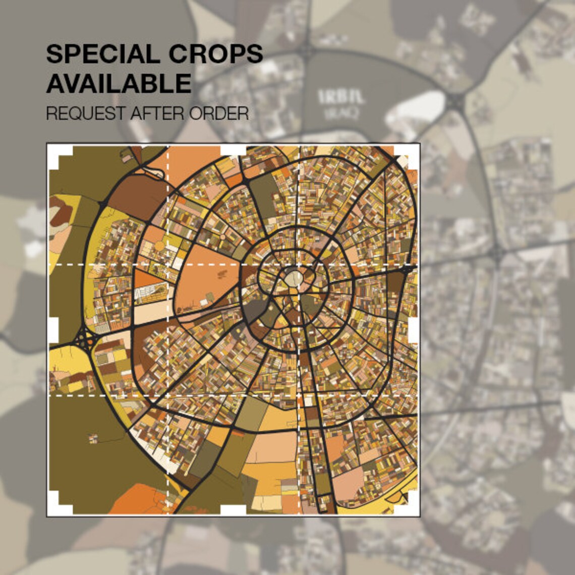 Irbil Iraq Map Print Modern Contemporary Chroma Color Map | Etsy