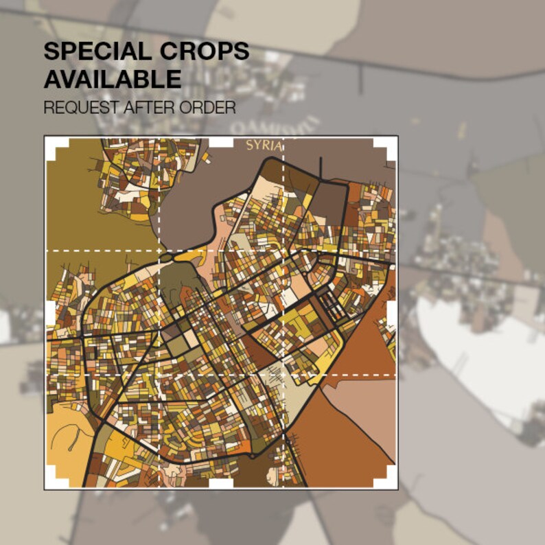 Qamishli Syria Map Print Qamishlo Modern Contemporary | Etsy