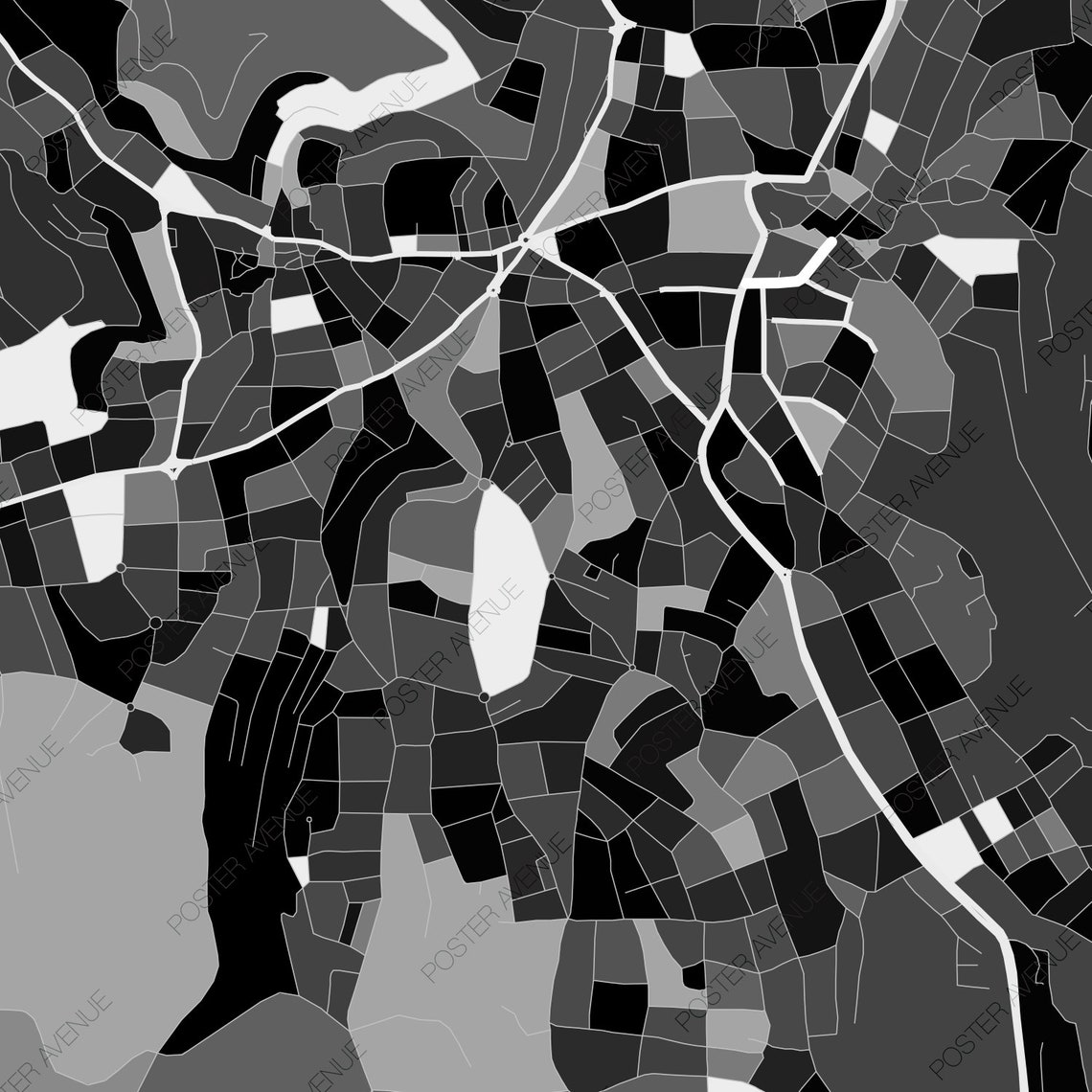 Ramallah Palestine Map Print Modern Contemporary Chroma | Etsy