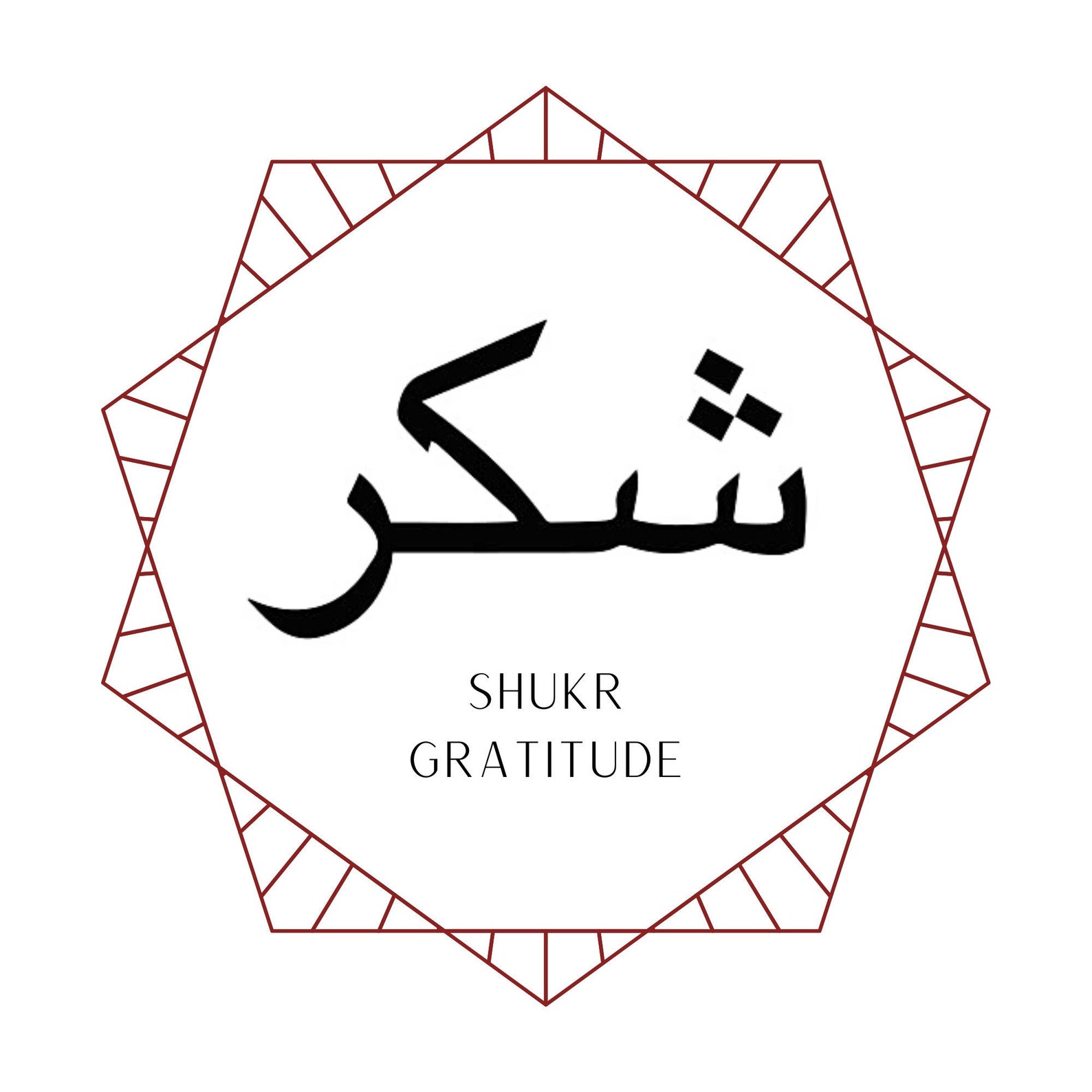 Islamic/ Arabic Caligraphy Art Print 'shukr' (gratitude) - Etsy