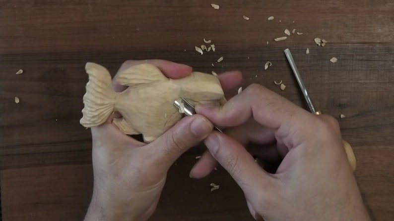 Fish Wood-spirit Carving Tutorial: 2024 Video & Patterns (digital ...