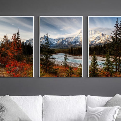Fall Wall Art Landscape Set of 3 Prints Autumn Forest Print - Etsy