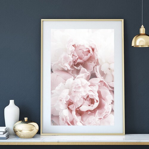 Pink Rose Wall Art Botanical Print Shabby Chic Decor | Etsy