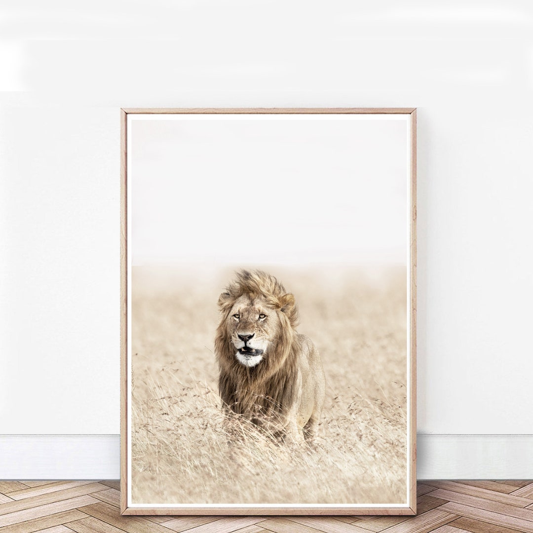 Lion Print Lion Printable Wall Art Lion Digital Download 24x36 - Etsy