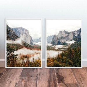 Yosemite Two Piece Set Mountain Canvas National Park Poster 24x36 Print ...