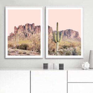 Desert Landscape Nature Wall Art Cactus Print Set of 2 Poster - Etsy