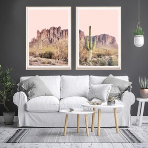 Desert Landscape Nature Wall Art Cactus Print Set of 2 Poster - Etsy