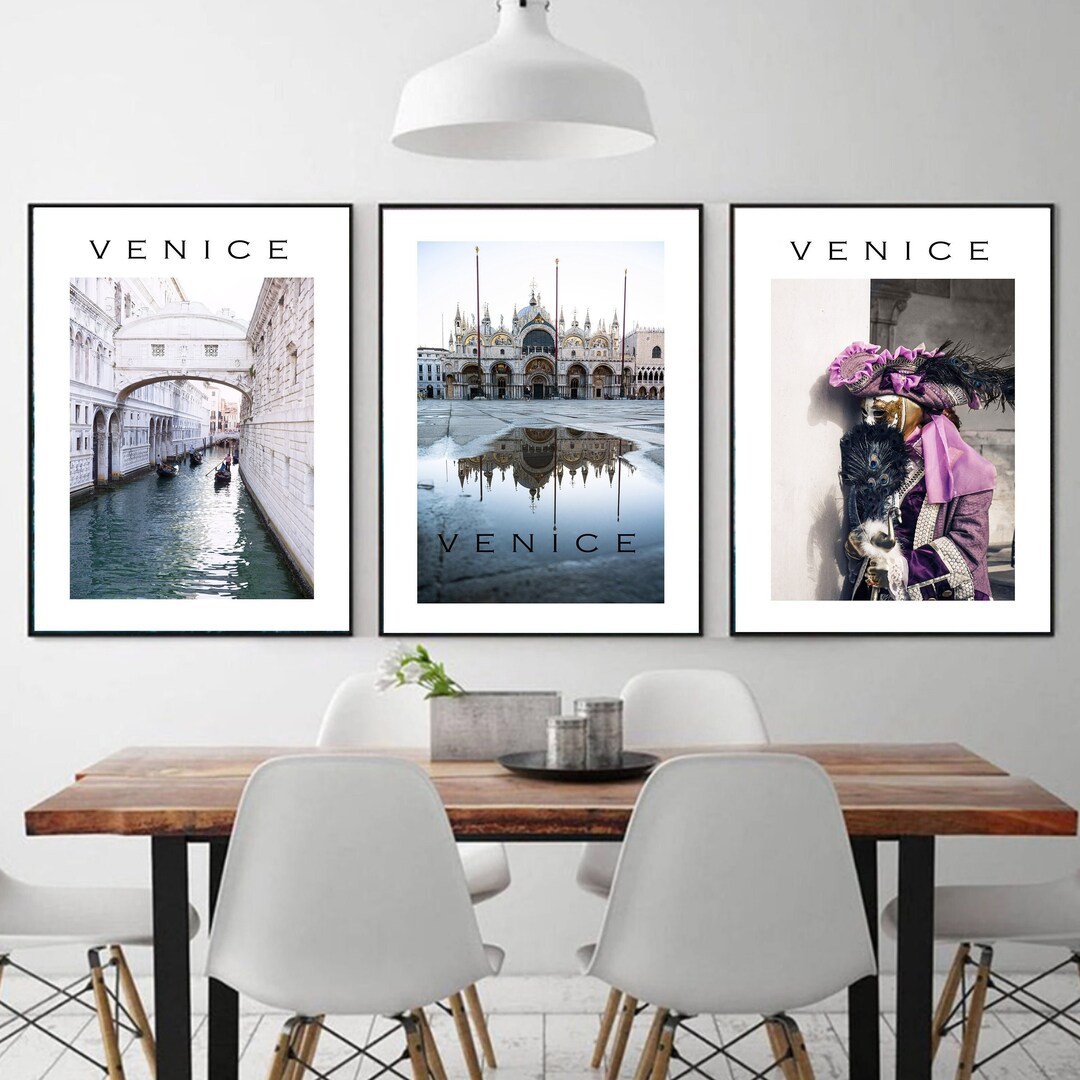 Venice 3 Piece Wall Art Triptych Venice 24x36 Print Italy Wall Art Set ...