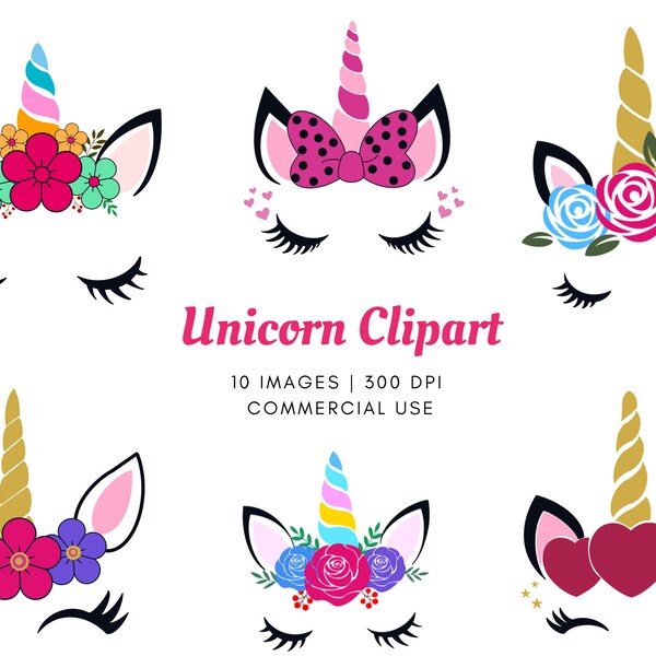 Unicorn Face - Etsy