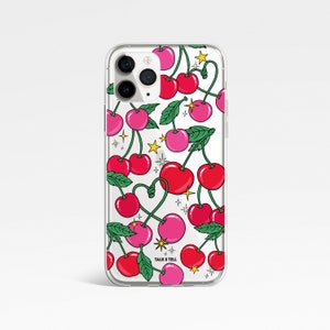 Cherry iPhone Case | Cherries | Fruit | Cute | Red Pink | iPhone 11, 12 ...
