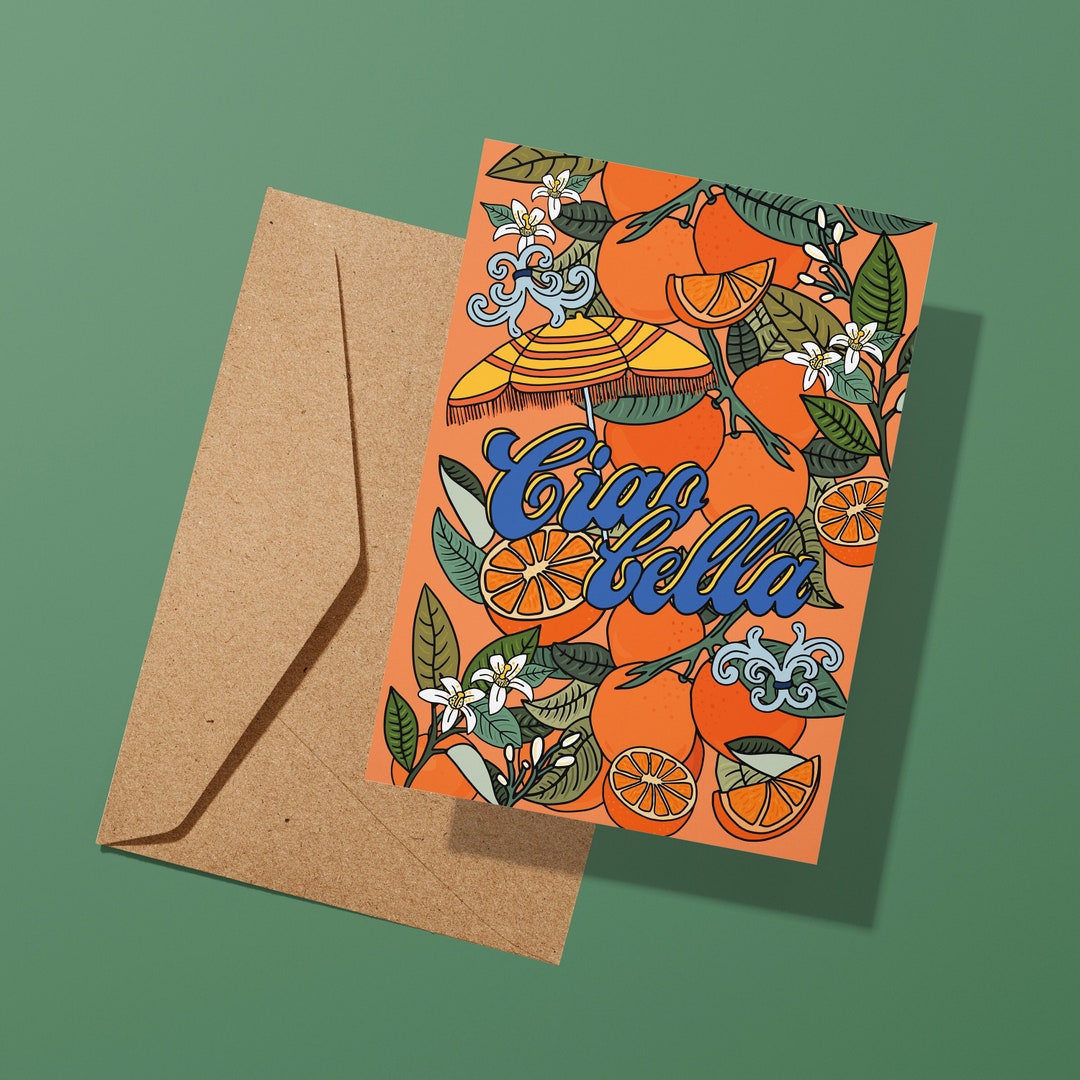 Ciao Bella Oranges Greeting Card Birthday Card Anniversary Travel ...