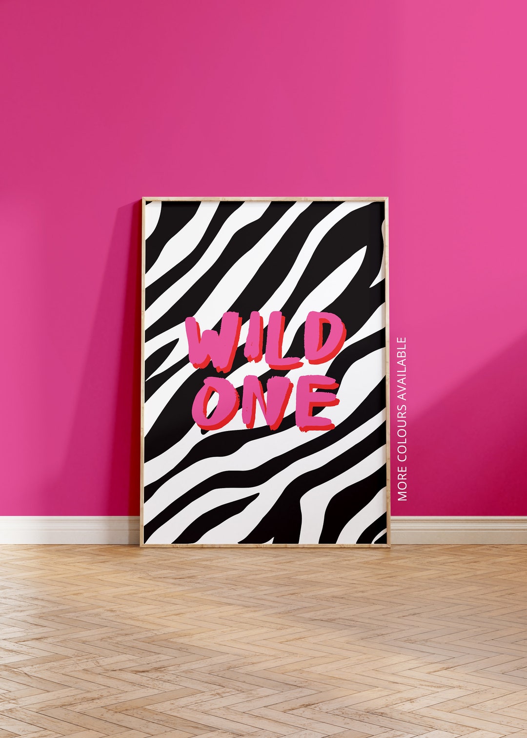 Zebra Print Wild One Art Print | Animal Print | Quote | A5 A4 A3 ...