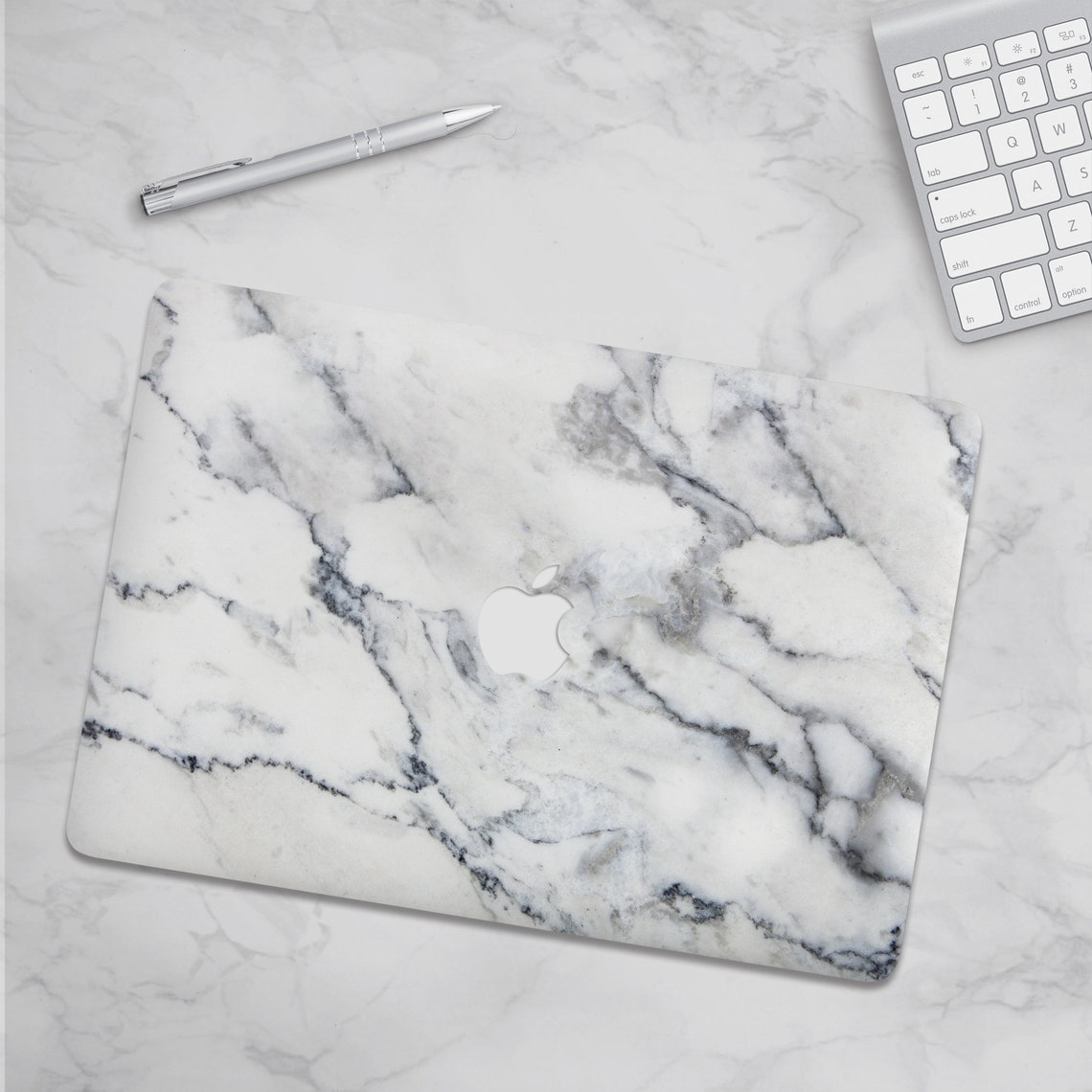 White Marble Macbook Vinyl Macbook Decal Laptop Skin - Etsy UK