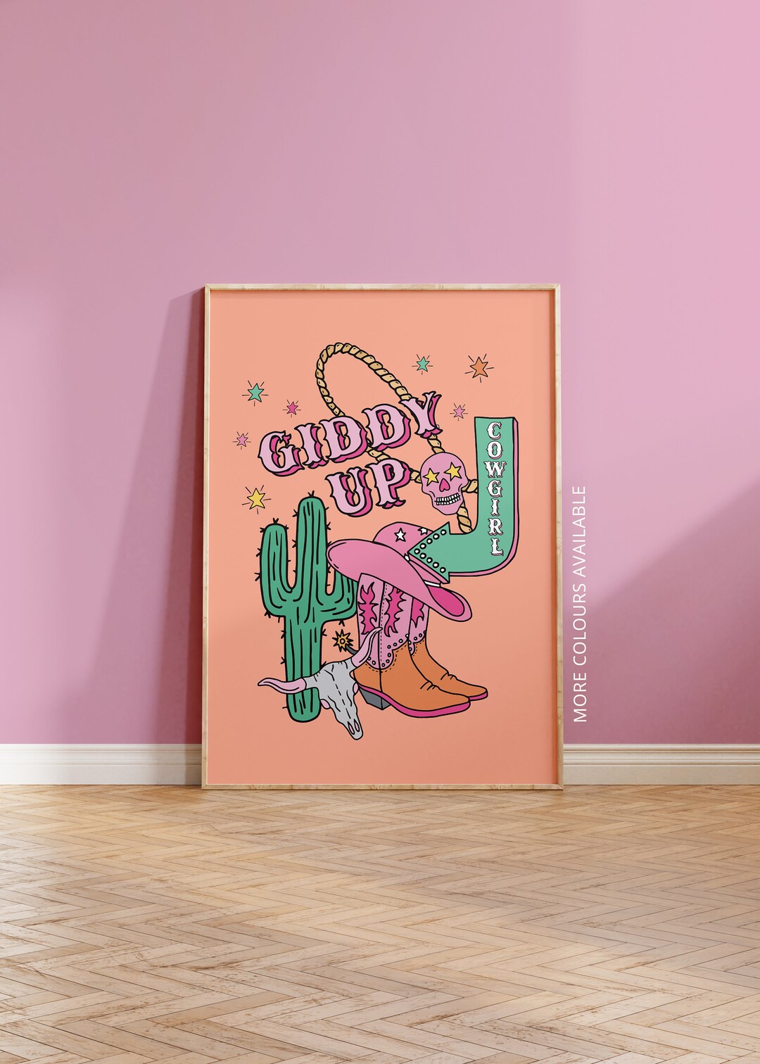 Giddy up Cowgirl Art Print | A5 A4 A3 | Unframed Art | Poster | Home ...