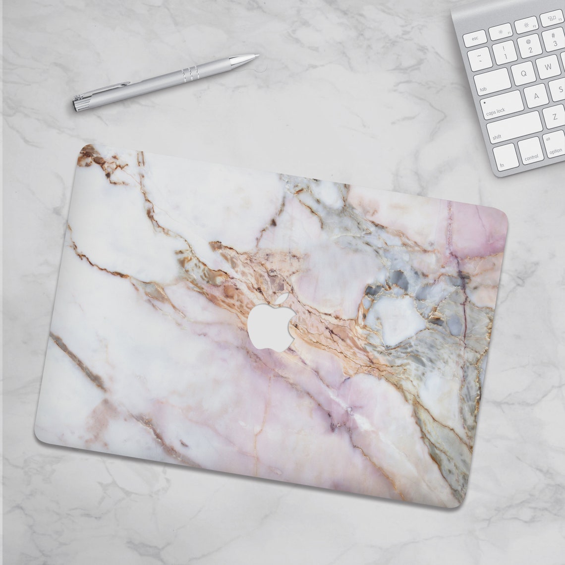 Pink Grey White Marble Macbook Vinyl Skin Macbook Decal - Etsy UK