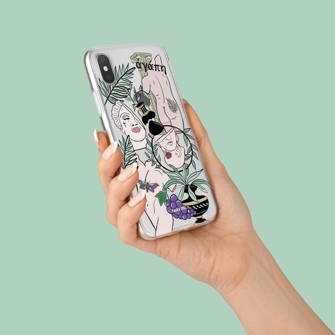 Ancient Greek Iphone Case Greece Statues Grape - Etsy UK