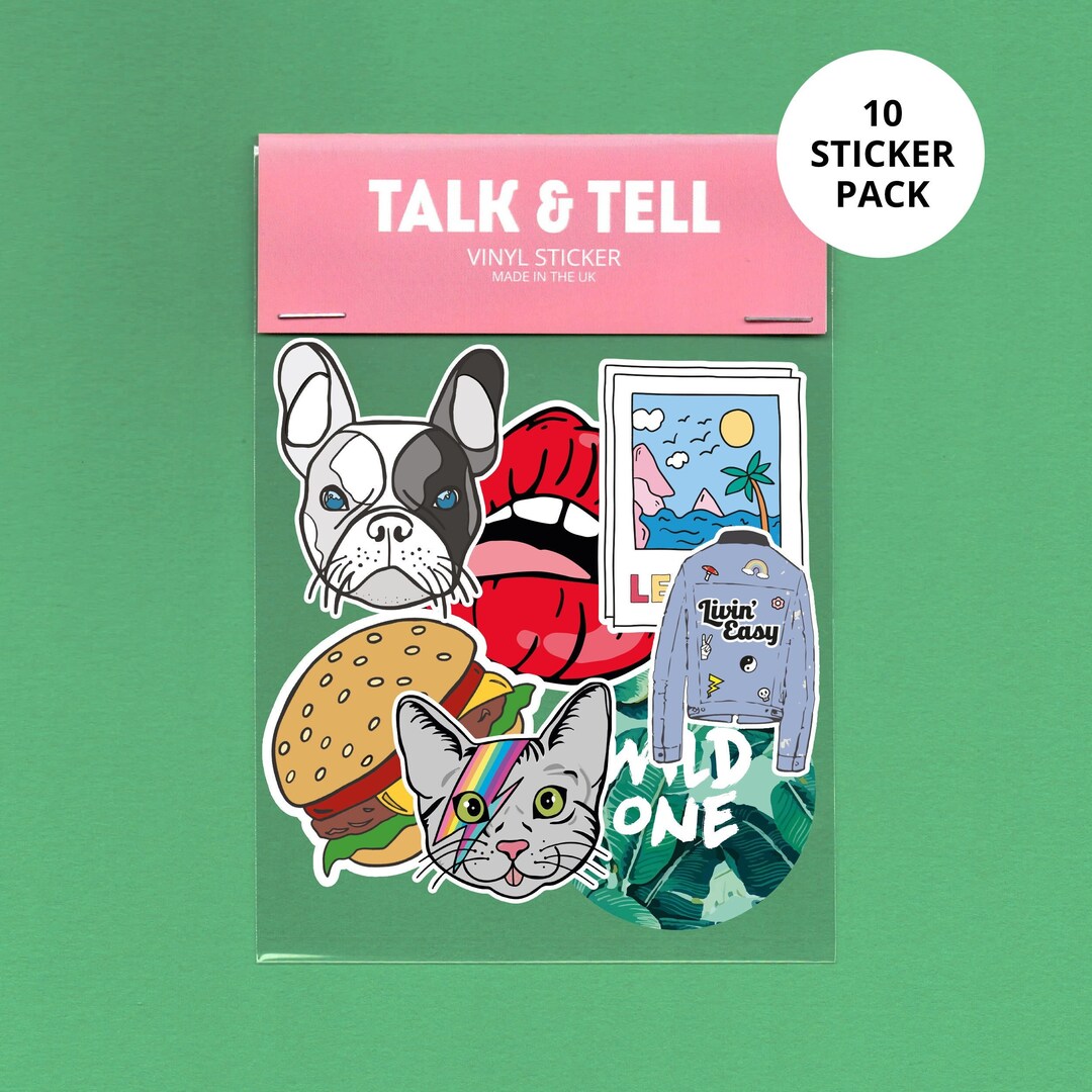 Pack of 10 Vinyl Sticker | Sticker Pack | Laptop Stickers | Luggage ...