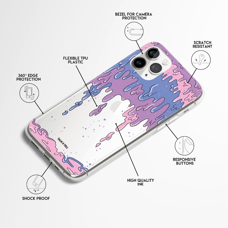 Slime Purple Iphone Case Paint Drip - Etsy UK