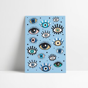 Evil Eye Art Print | A5 A4 A3 | Unframed Art | Poster | Home Decor ...