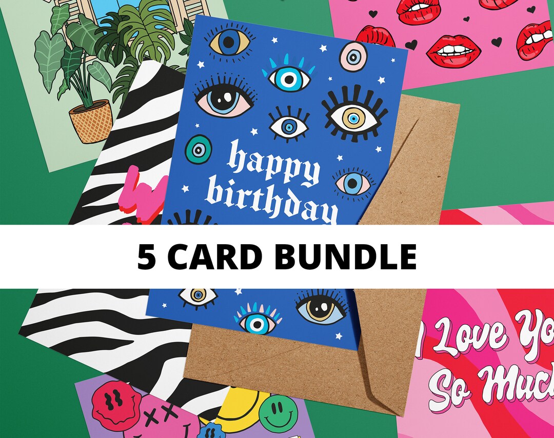 5 Greeting Card Bundle | Birthday Card | Anniversary Card | Celebration ...