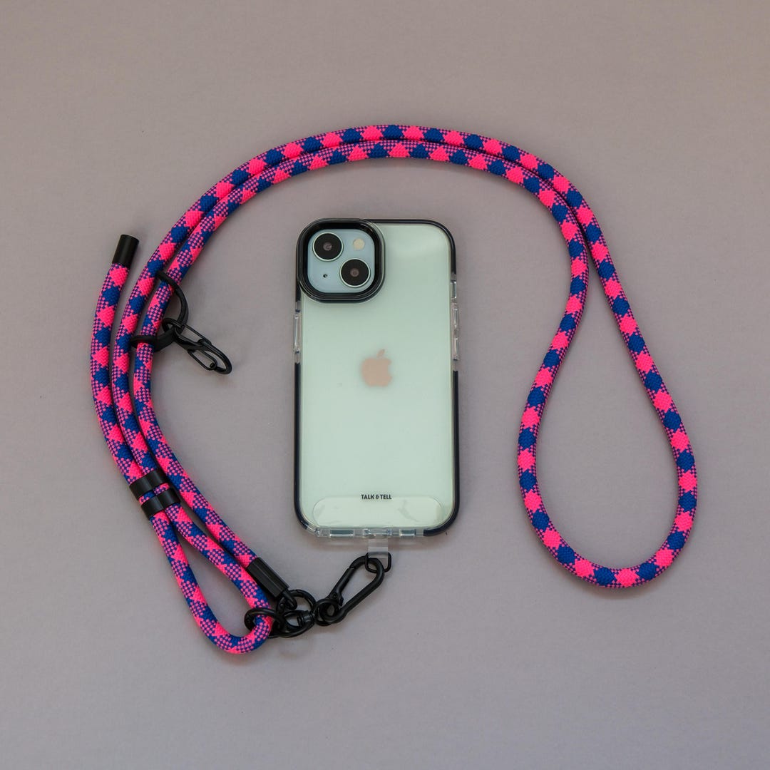 Pink Blue Adjustable Phone Strap | Universal Crossbody Lanyard | Rope ...