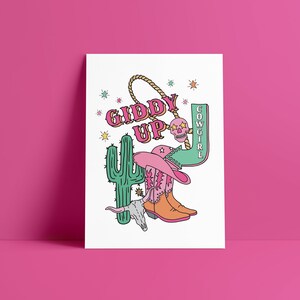 Giddy up Cowgirl Art Print | A5 A4 A3 | Unframed Art | Poster | Home ...