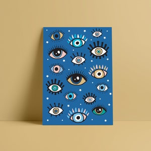Evil Eye Art Print | A5 A4 A3 | Unframed Art | Poster | Home Decor ...