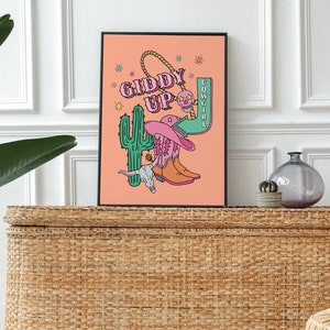 Giddy up Cowgirl Art Print | A5 A4 A3 | Unframed Art | Poster | Home ...