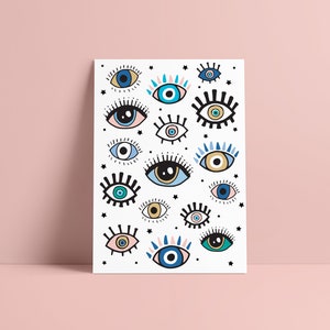 Evil Eye Art Print | A5 A4 A3 | Unframed Art | Poster | Home Decor ...