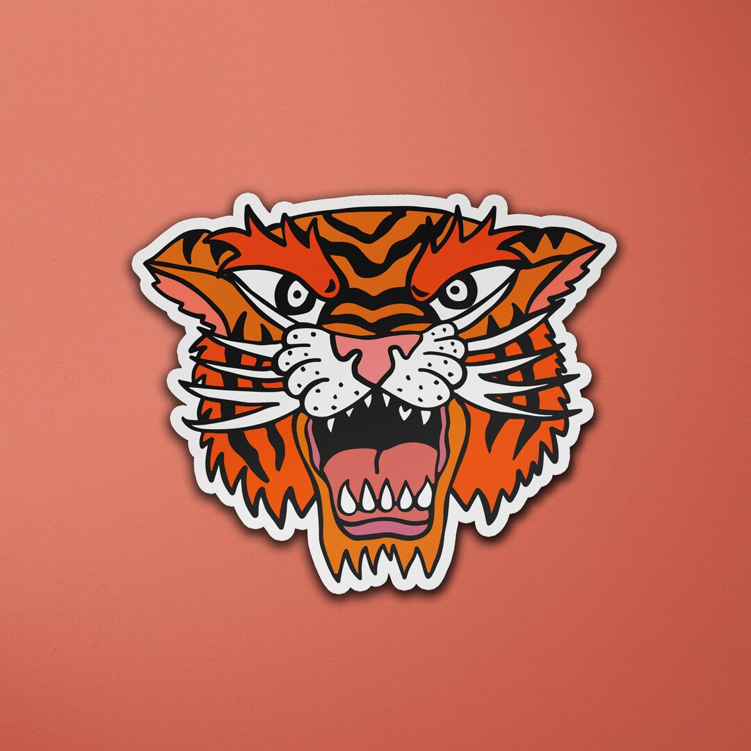 Tiger Vinyl Sticker Big Cat Animal Stickers Laptop Sticker Luggage ...
