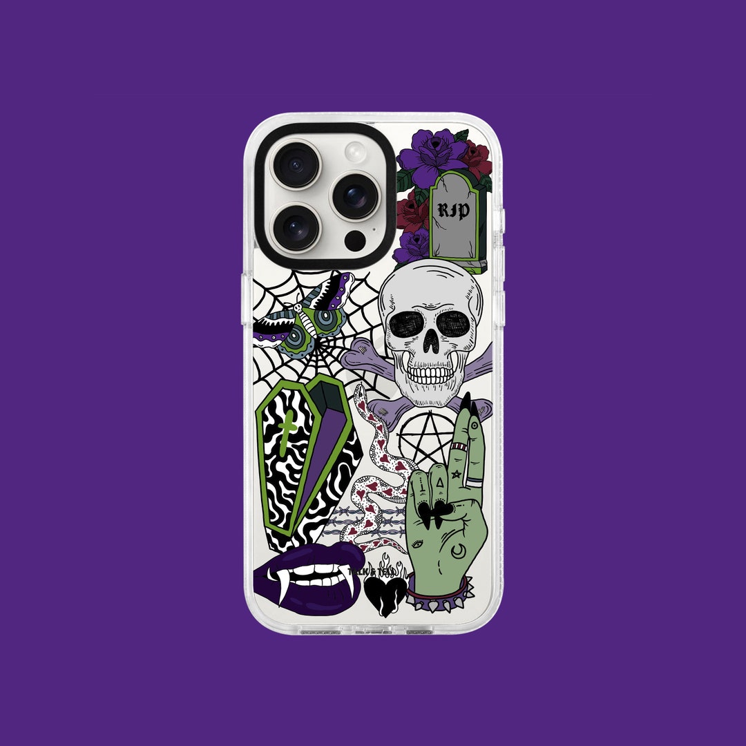 Goth Life iPhone Case | Skulls | Witch | Moth | Coffin | Vampire ...