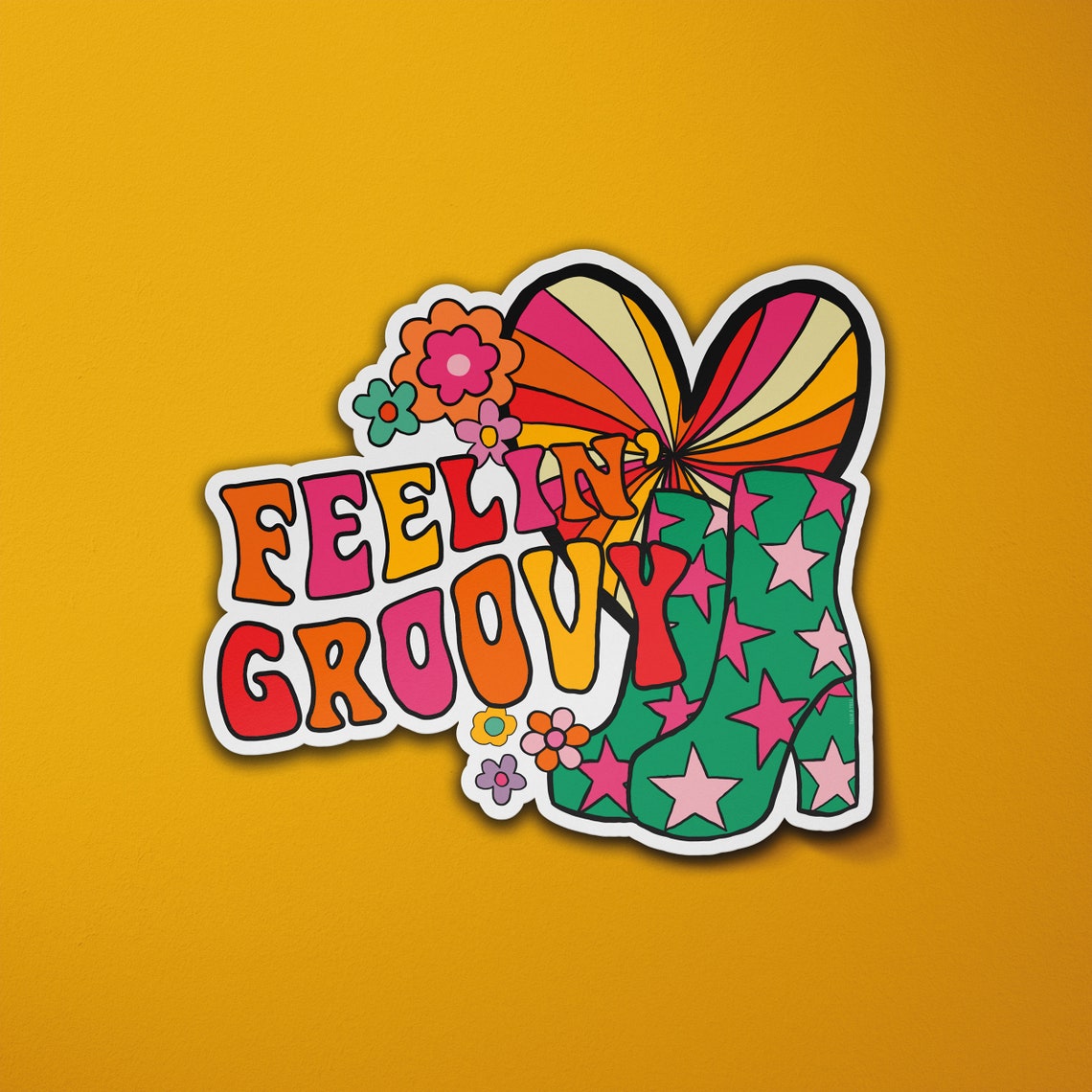 Feeling Groovy Vinyl Sticker 70s Theme Disco Flower Power - Etsy UK