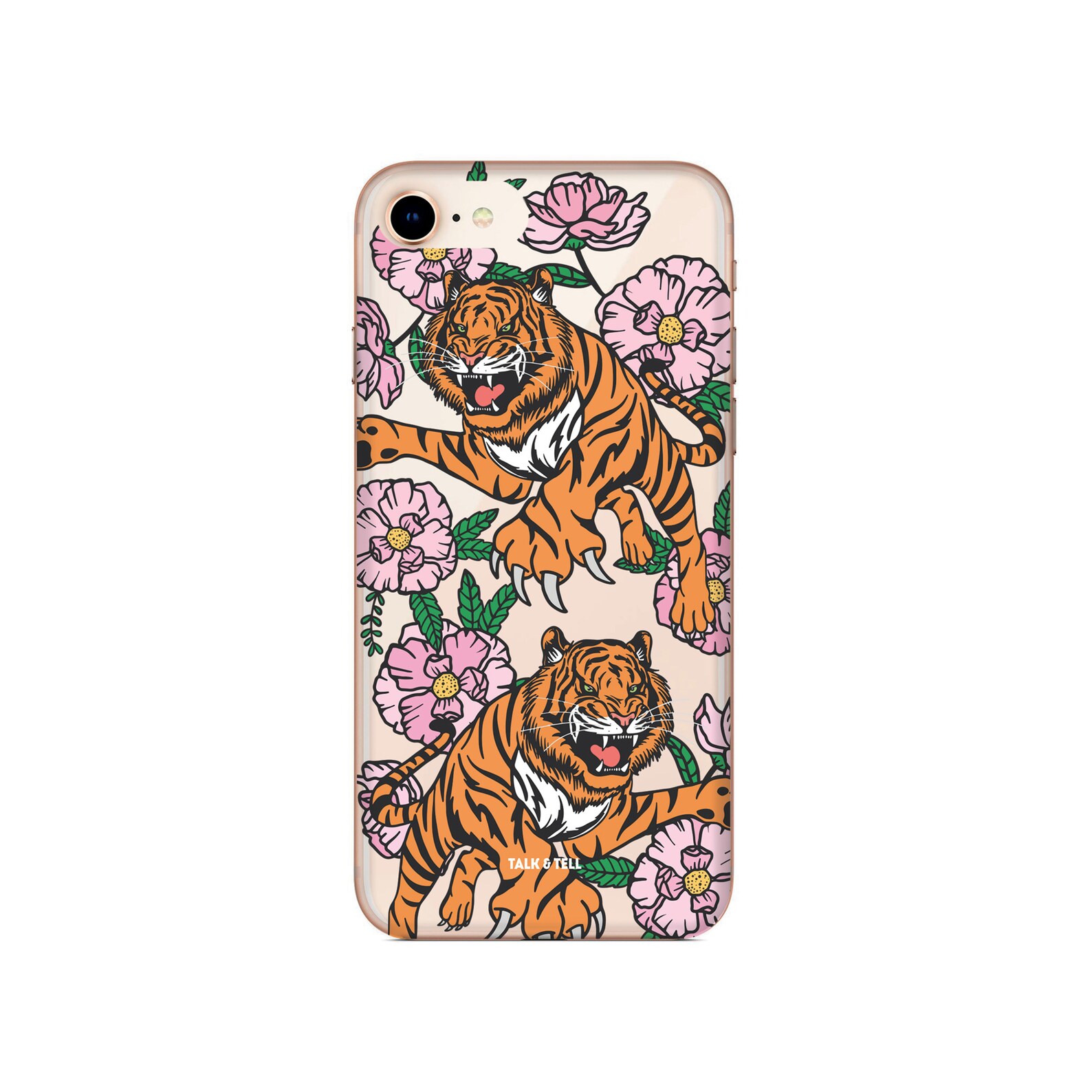 Peony Tiger Iphone Case Bengal Tiger Animal Peony Flower | Etsy UK