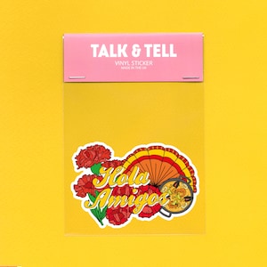Hola Amigos Spanish Vinyl Sticker | Spain Travel | Paella | Laptop ...