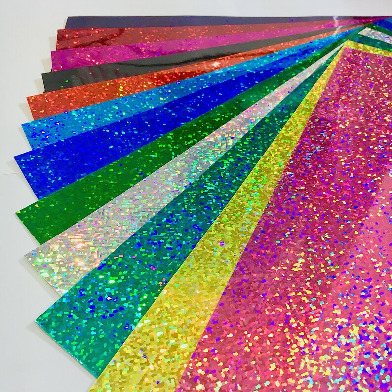 Holographic Sequins Sign Vinyl Sample Pack 12 Sheets 8 - Etsy