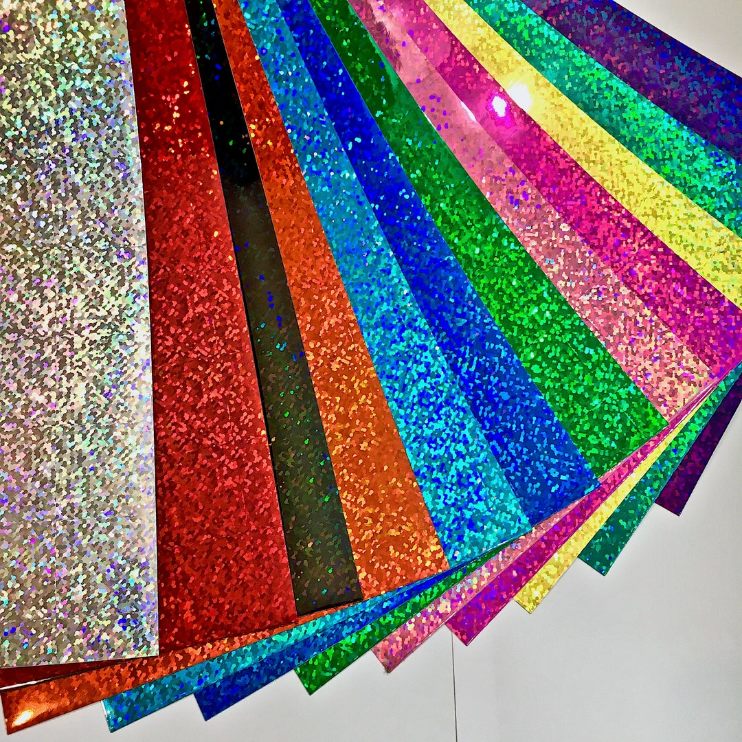 Holographic Sequins Sign Vinyl Sample Pack, 12 Sheets, 8" X 12 Inch ...