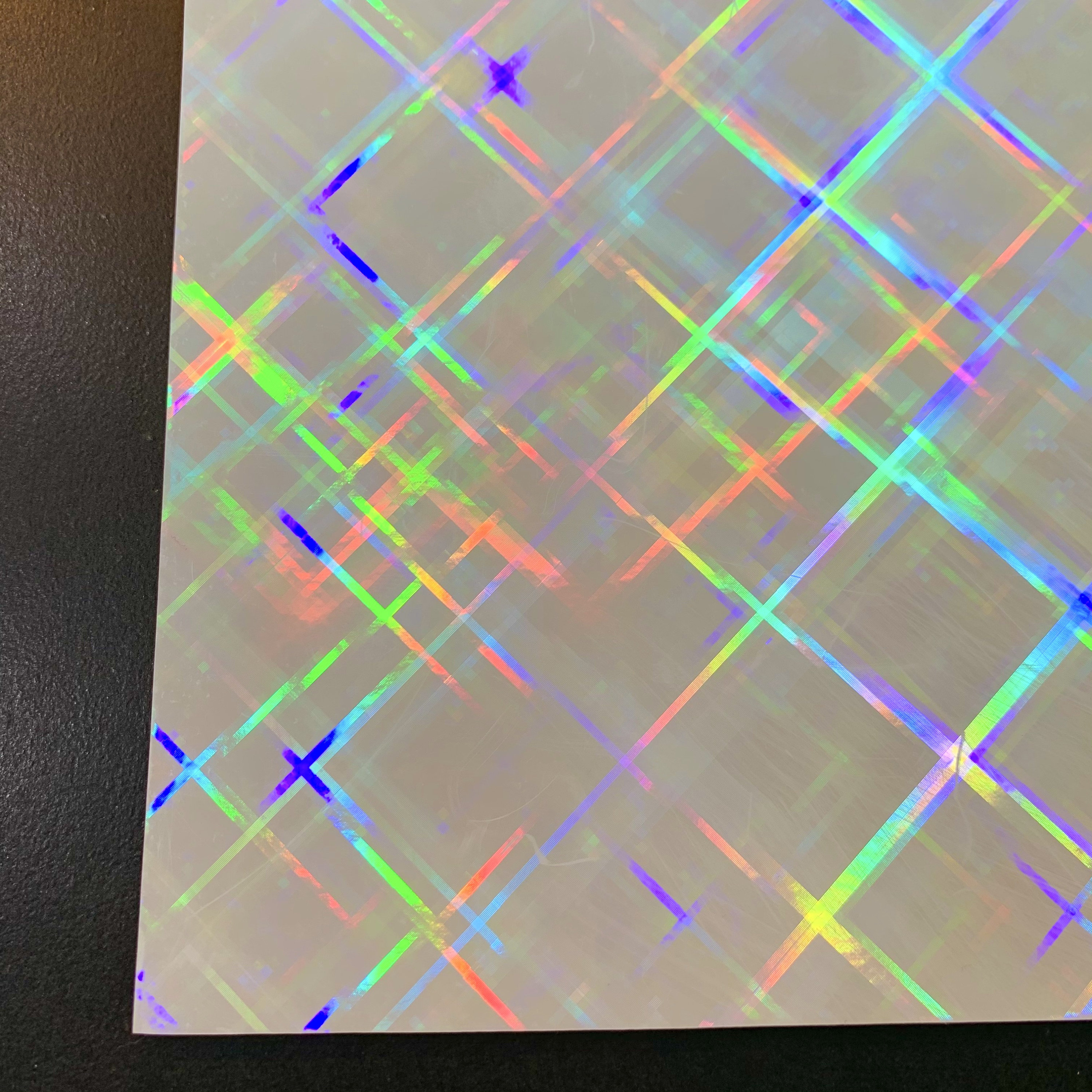 Plaid Transparent Self Adhesive Holographic Film | Choose Your Quantity ...