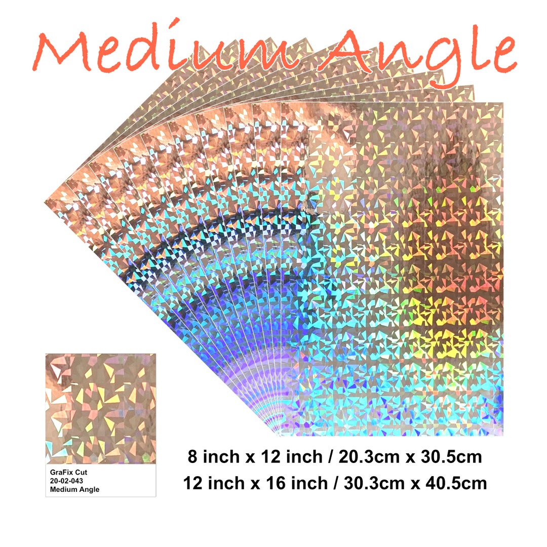 Silver Medium Angle Holographic Film, With Adhesives, 8”x12” / 12” X 16 ...