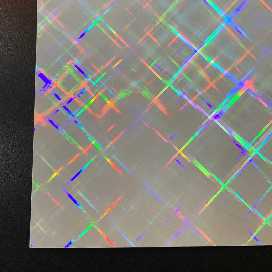 Plaid Transparent Self Adhesive Holographic Film | Choose Your Quantity ...