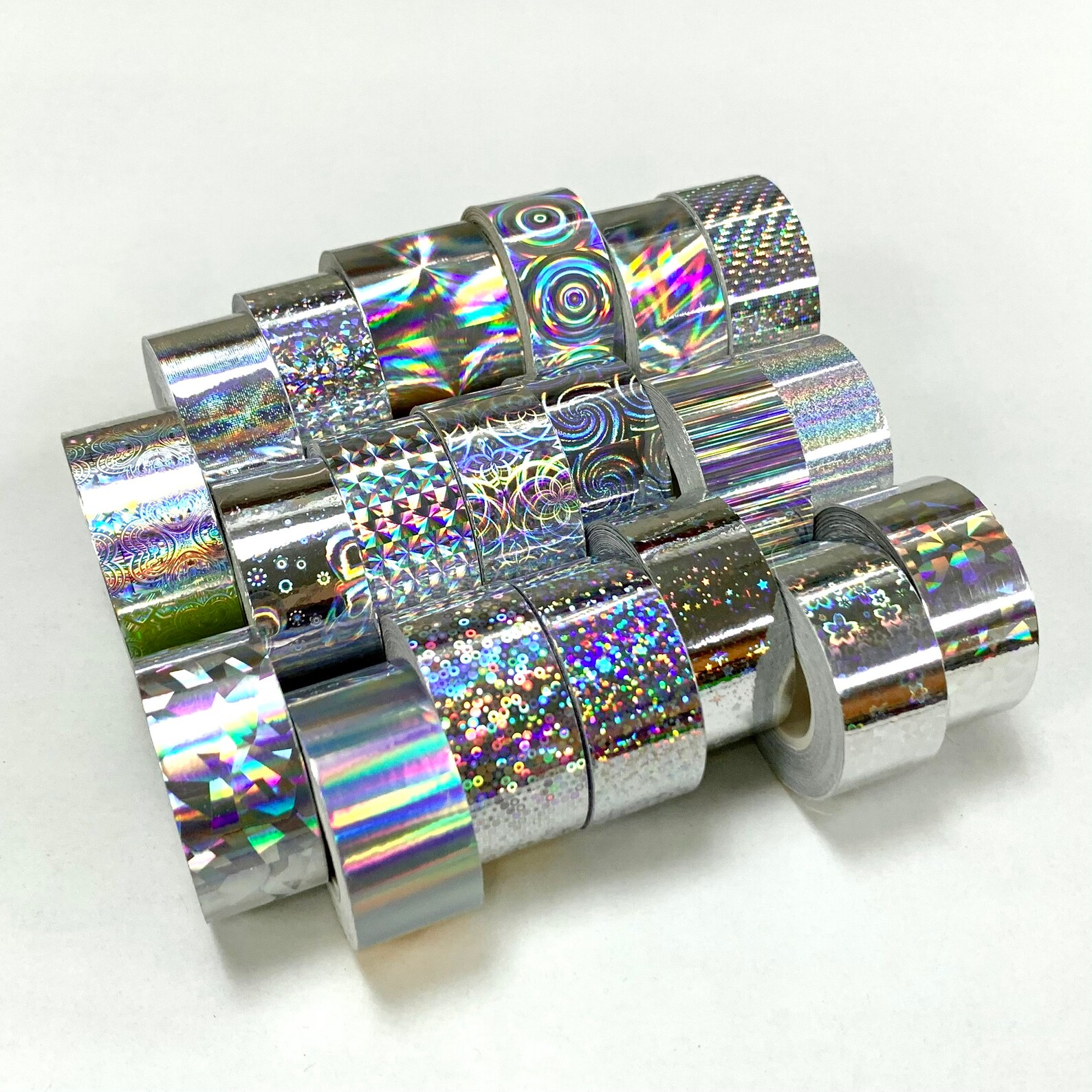 Silver Rainbow Oil Slick Overall Tape, Choose Your Size, Oilslick ...